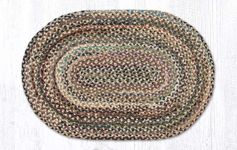 Earth Rug - Braided Jute Oval Rug - Multi-Color - 20in x 30in