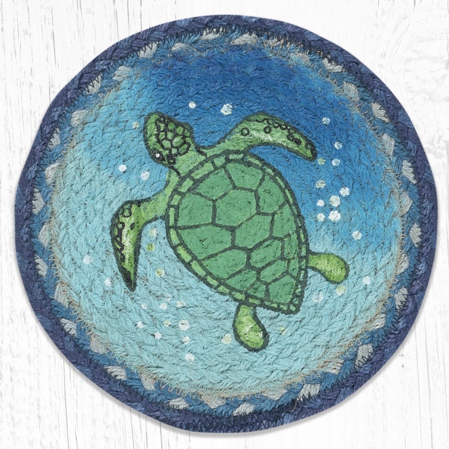 Braided Trivet - Round - Sea Turtle - 10in