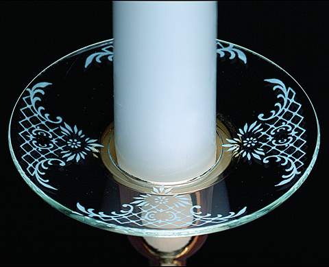Candle Bobeche - Glass Bobeche - White Lace