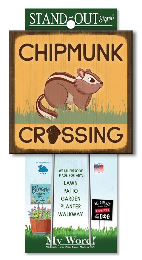 Chipmunk Crossing Sign For Yard - 8in