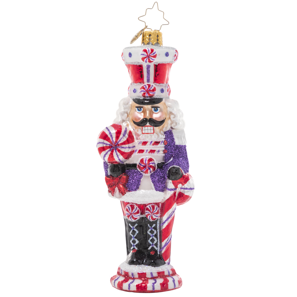 Christopher Radko Glass Ornament - Candy Cane Cracker 2022