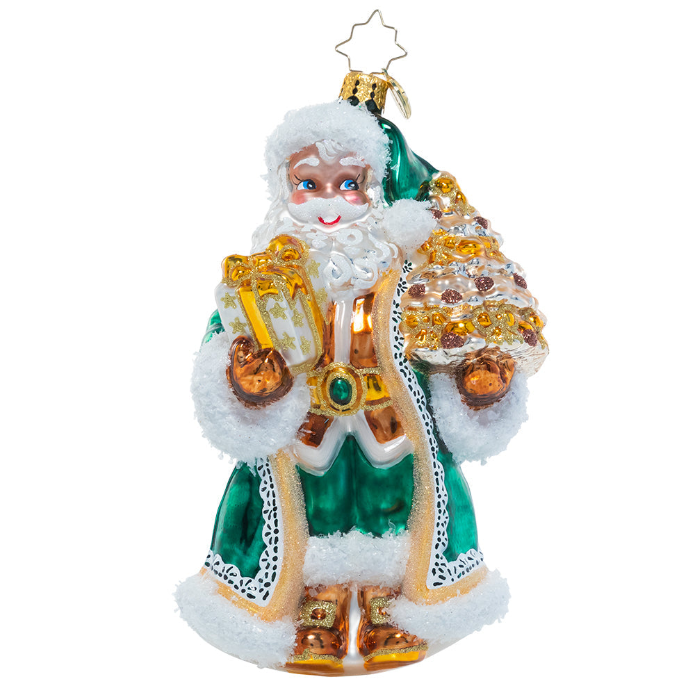 Christopher Radko Glass Ornament - Emerald City Santa 2022