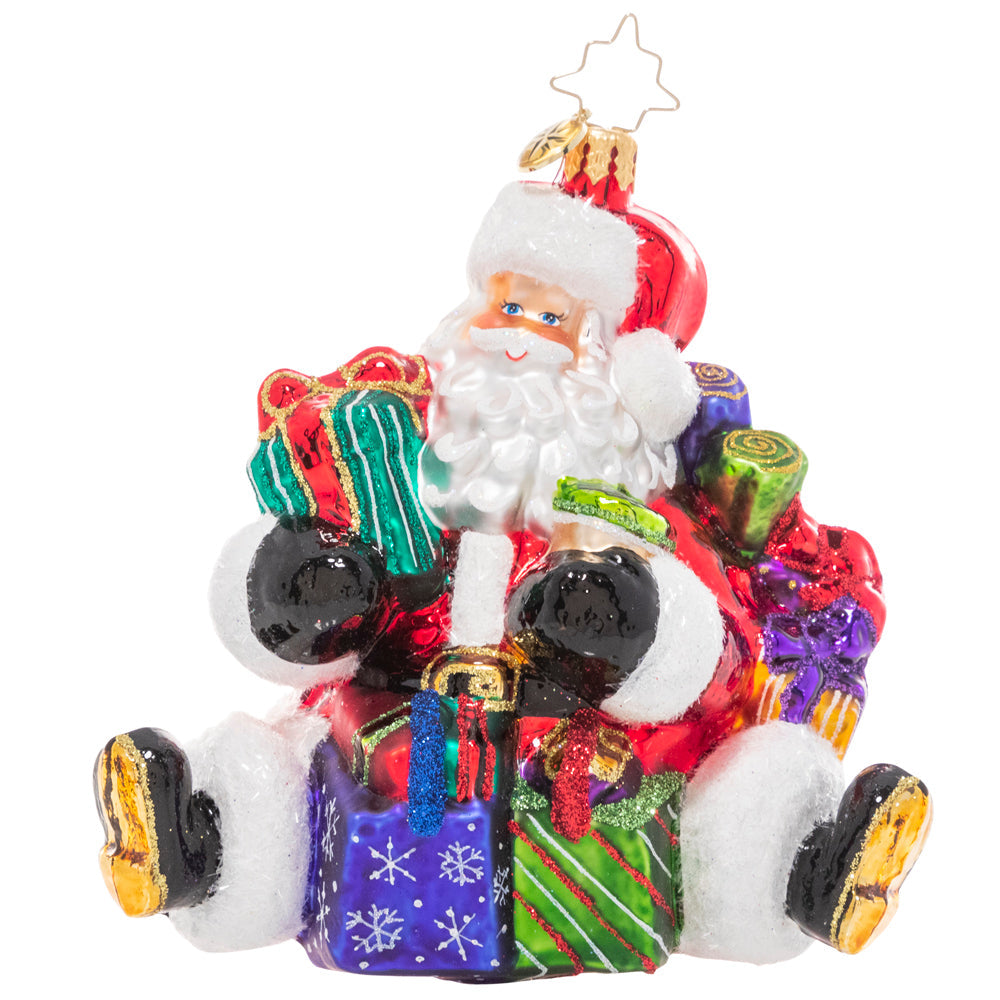Christopher Radko Glass Ornament - Thats a Wrap Santa! 2022