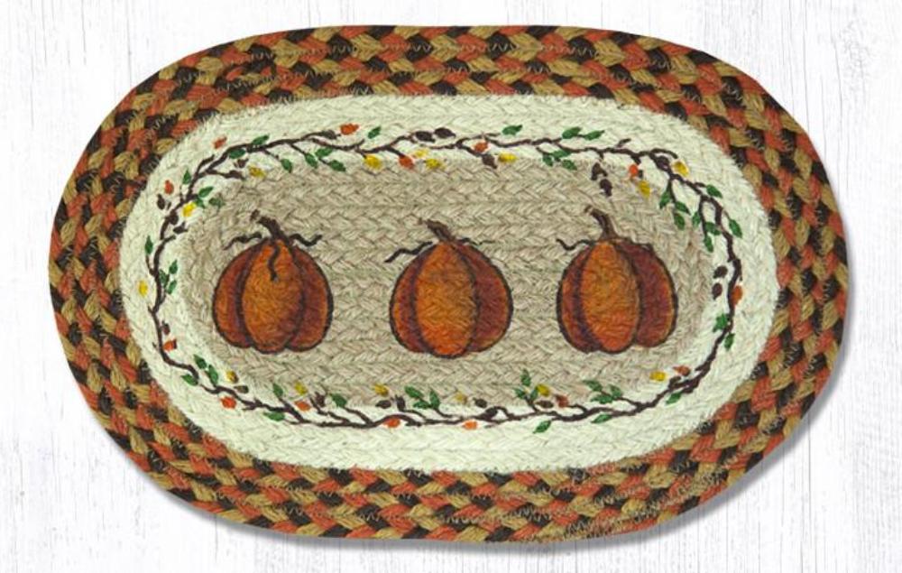 Braided Placemat - Small - Harvest Pumpkin - 10in x 15in