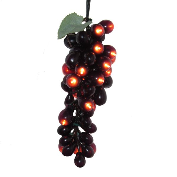 Electric Light Set - Warm White LED - Burgundy Grape Clusters