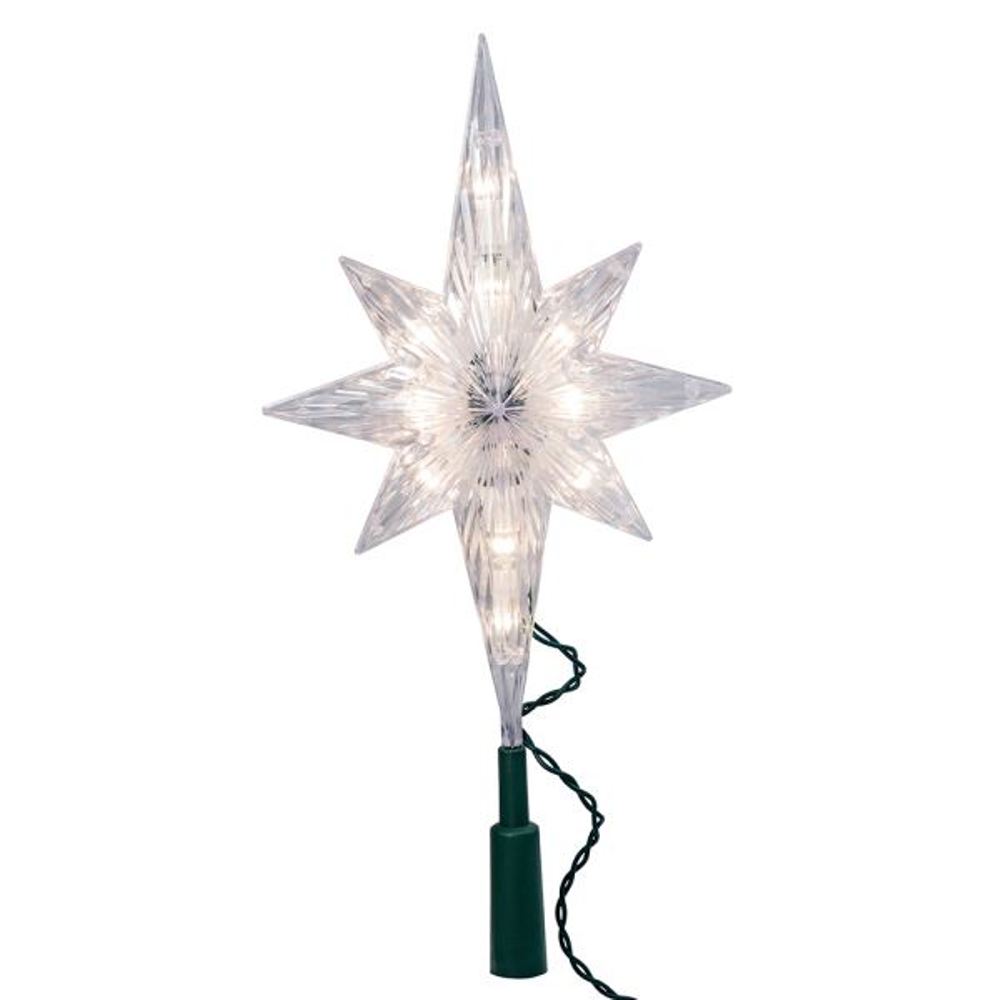 Electric Tree Topper - Silver Mesh Star - 8.5in