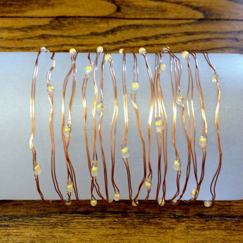 Micro LED Lights - Warm White LED - Battery/Copper Wire - 60 Lights