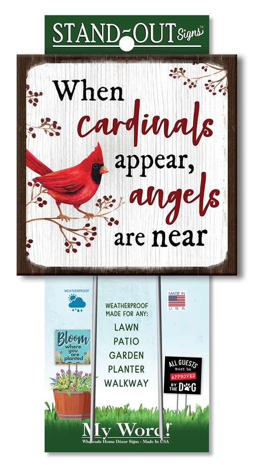 In Loving Memory Sign For Yard - When Cardinals Appear - 8in