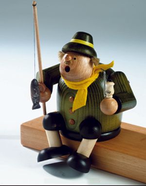KWO Authentic German Smoker Man - Sitting Fisherman Smoker Man
