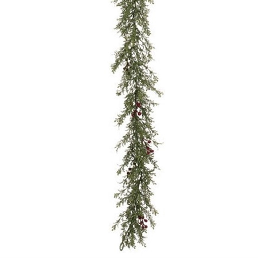 Mini Leaf & Berry Garland - Green - 6ft