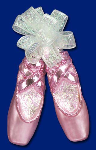 Old World Christmas Glass Ornament - Pair of Ballet Slippers