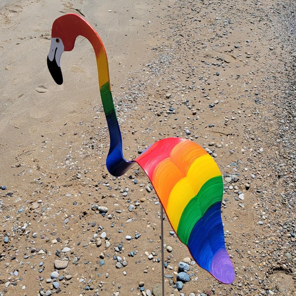 Hot Pink Flamingo Dancing Bird - Decorative Garden Stake