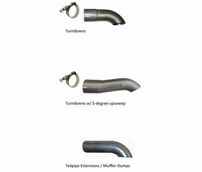2.5" Aluminized Turndowns, 5 Degree Upsweep