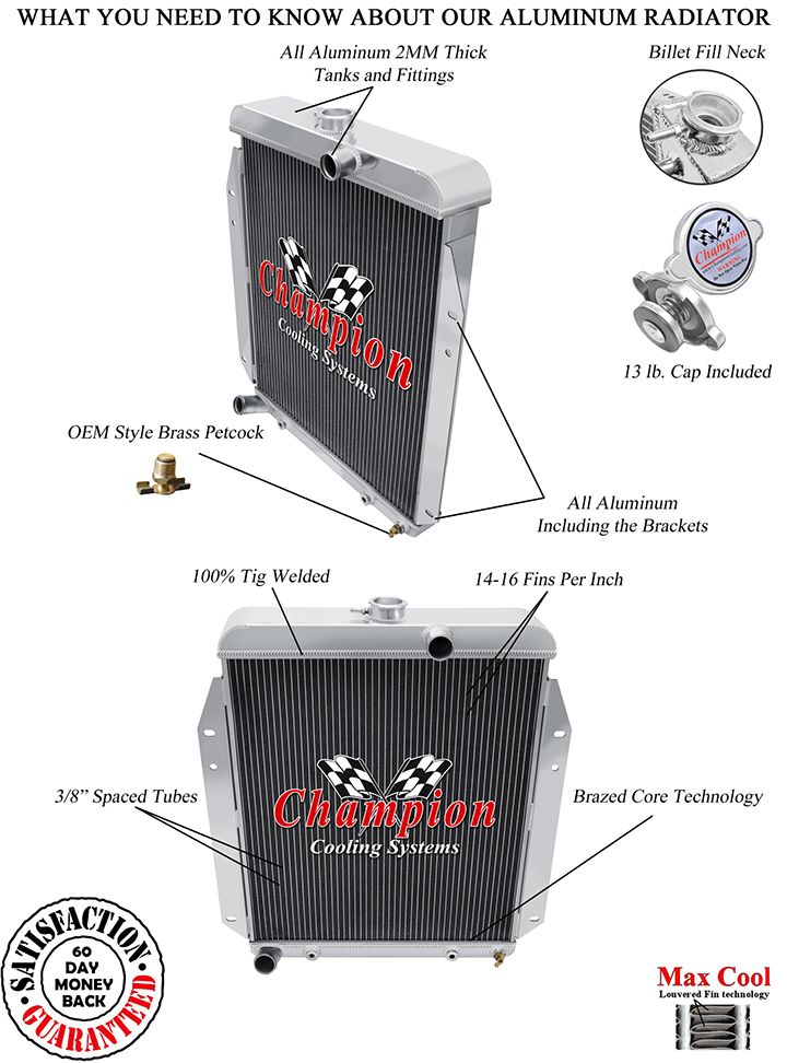 Champion 3 Row Dodge A100 Van & Truck Radiator