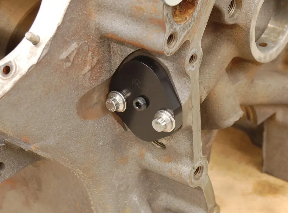 Mancini Racing - Fuel Pump Blockoff, Billet, BB Mopar