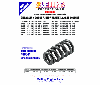 Melling HP Valve Spring Set