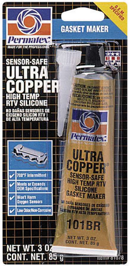 PERMATEX - Ultra Copper Gasket Maker 3oz Carded Tube