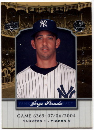 2008 Upper Deck Yankee Stadium Legacy Collection #6365 Jorge Posada ...