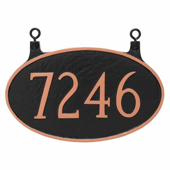 2 Sided House Hanging Number Sign - Oval Address Plaque - Choose Your Color