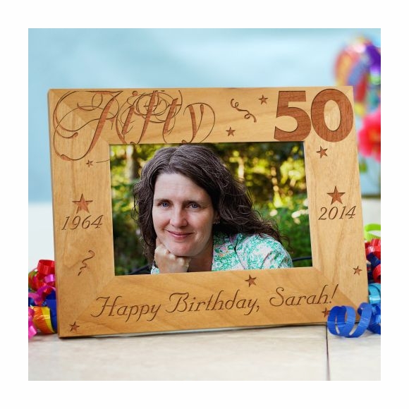 50th Birthday Personalized Engraved Picture Frame