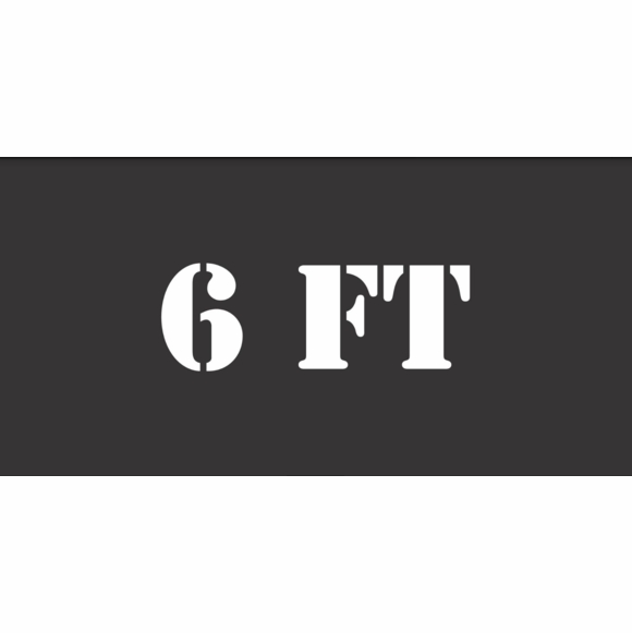6 Feet Social Distancing Stencil Signage With or Without Arrow