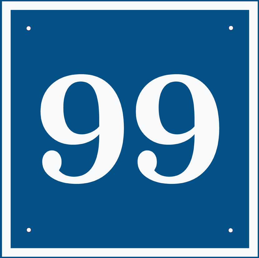Square Address Sign with Big Numbers
