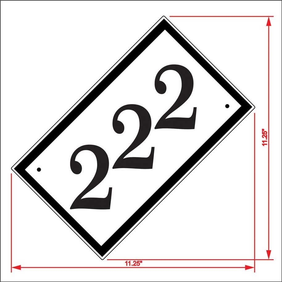 Diagonal House Number Plaque