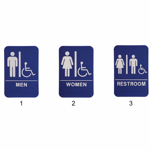 ADA Braille Restroom Signs - Men, Women No Smoking, Stairs, Exit