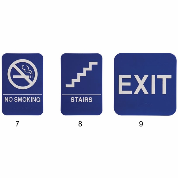 ADA Braille Restroom Signs - Men, Women No Smoking, Stairs, Exit