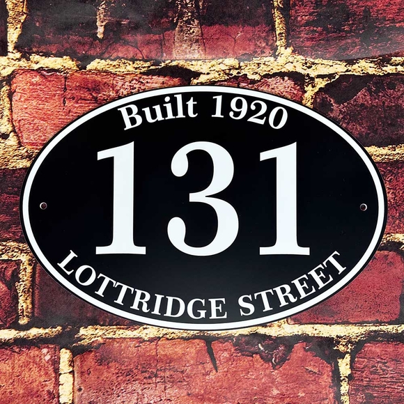 Address Plaque Circa Year Built House Name Sign