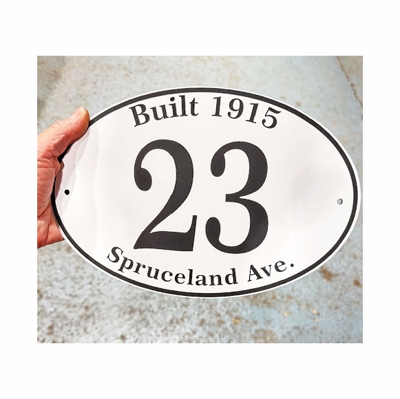 Address Plaque Circa Year Built House Name Sign