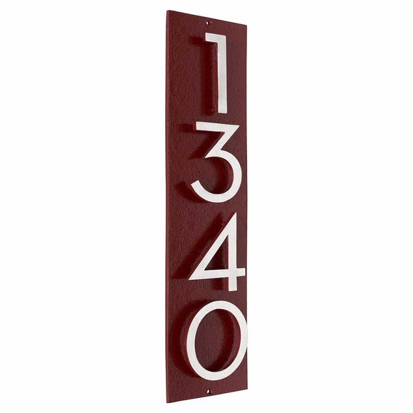 Address Plaque with 4 Offset Numbers - 3D House Number Sign - Choose ...