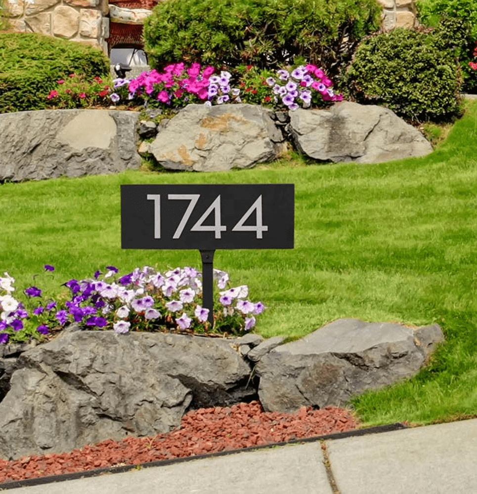 Address Plaque with 4 Offset Numbers - 3D House Number Sign - Choose ...