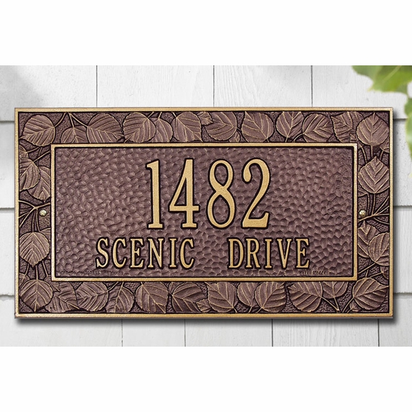 Address Plaque with Aspen Leaf Border
