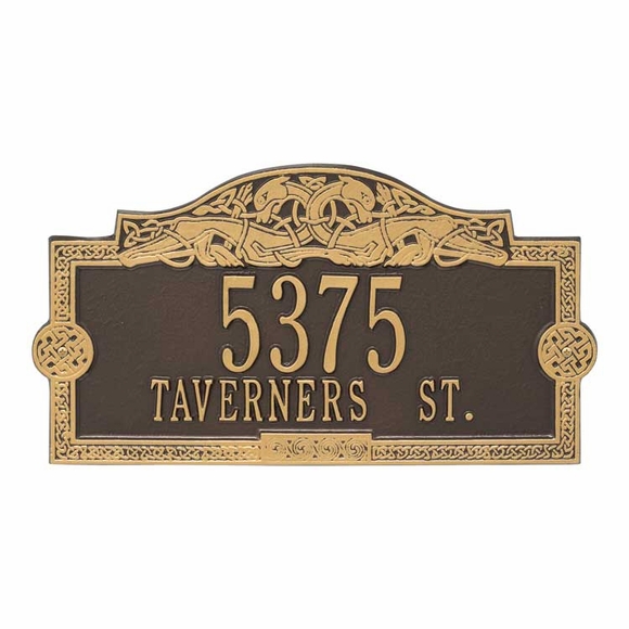 Address Plaque With Celtic Dragon and Knot Border