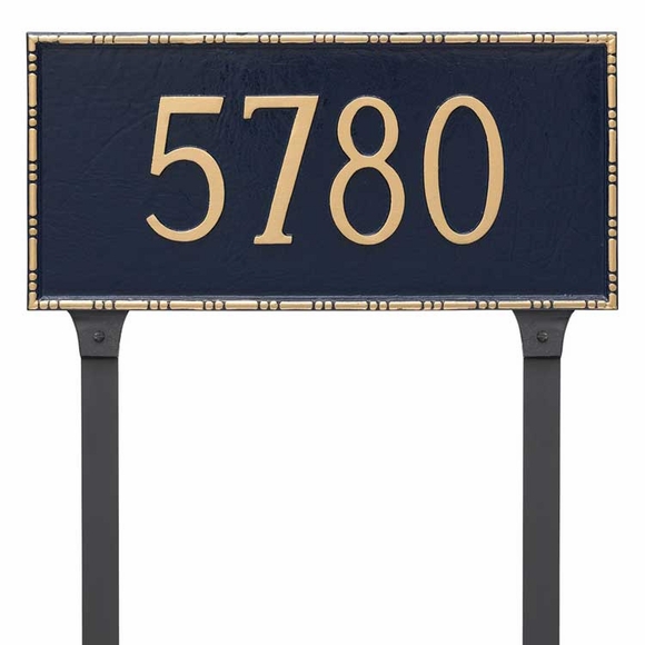 Address Plaque with Decorative Border - Rectangular House Number Sign
