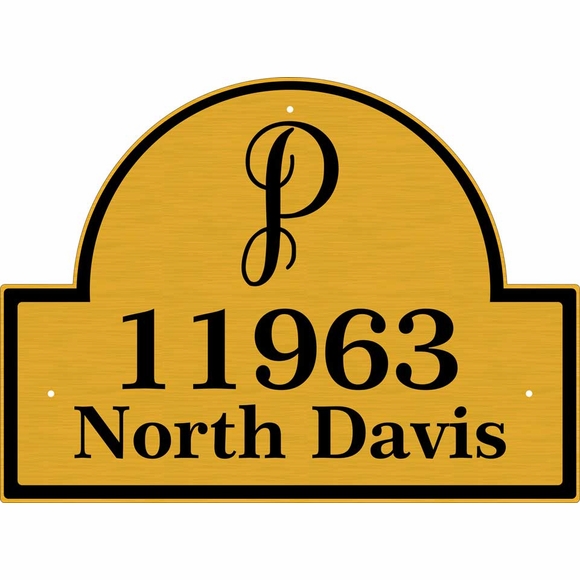 Address Plaque with Monogram Initial