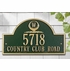 Address Plaque with Monogrammed Golf Ball For Wall or Optional Lawn Mount