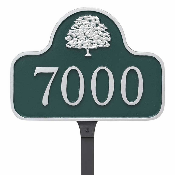 Address Plaque with Oak Tree - Small Arch Shape Address Sign