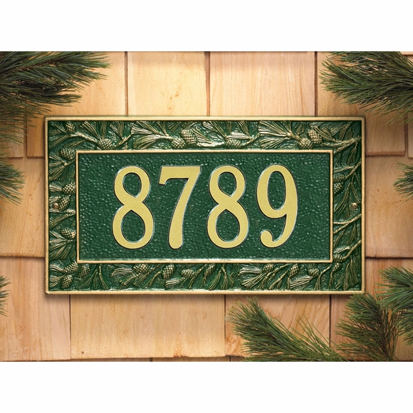 Address Plaque with Pine Cone Border