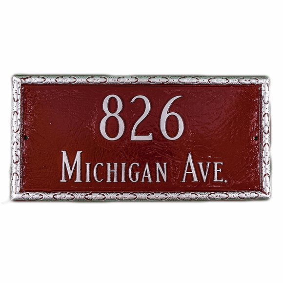 Address Plaque With Unique Decorative Border Displays House Number and ...