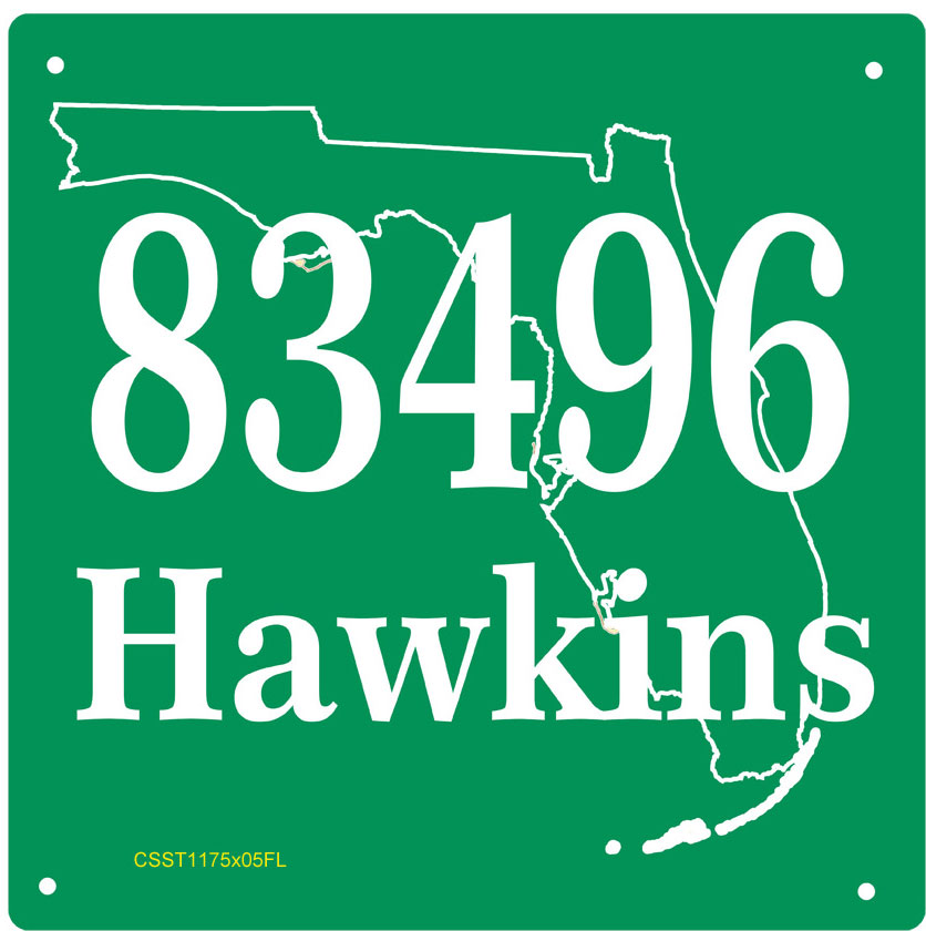 Address Sign with State Outline - Home State House Number Plaque