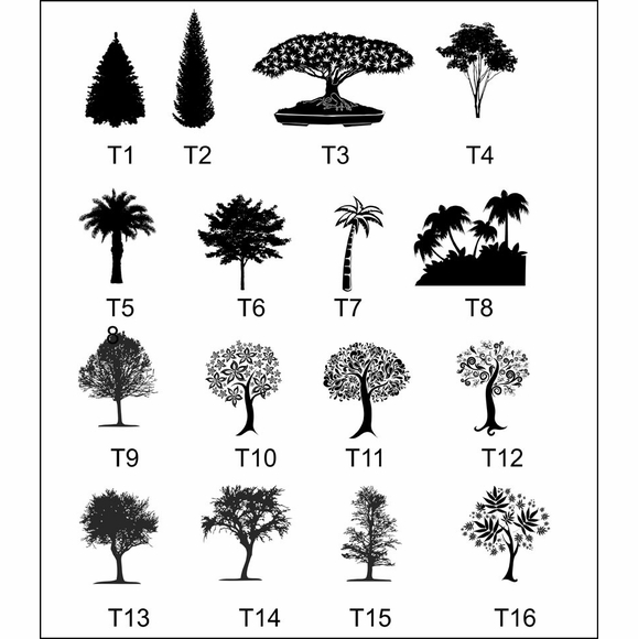 Address Sign With Tree - Choose Palm Tree, Bonsai Tree Or Other Tree