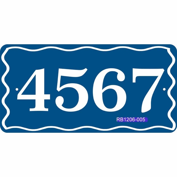 Address Sign with Wave Border