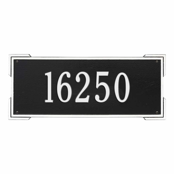 Aluminum Metal Rectangle Address Sign For Wall or Optional Lawn Mount ...