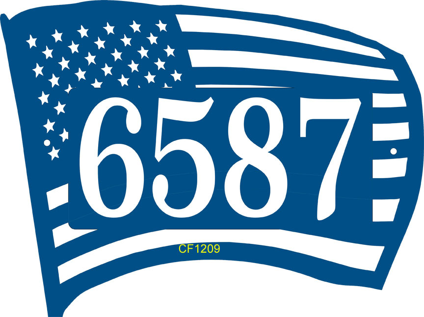 American Flag Shape Address Plaque