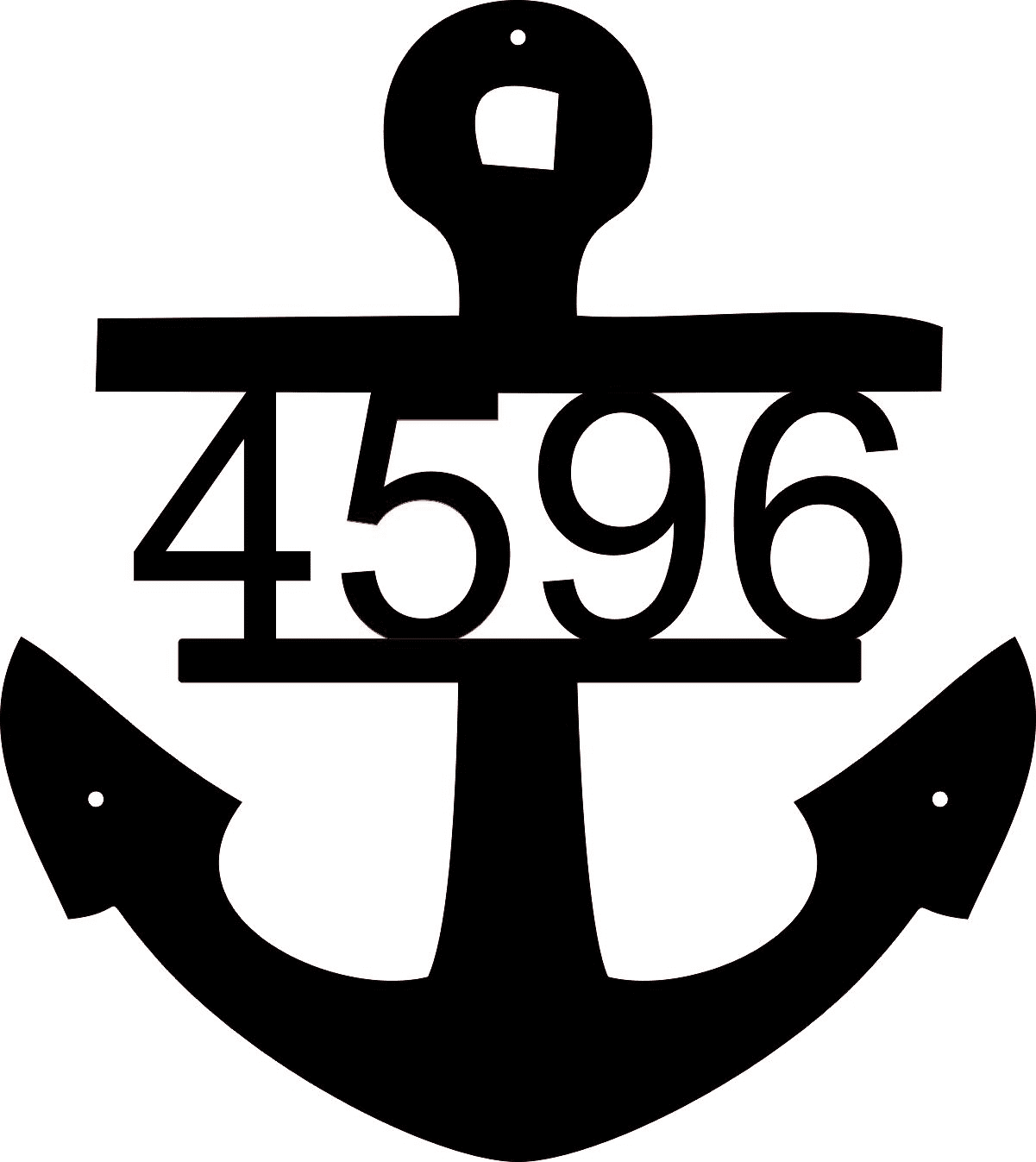 Anchor Address Sign - Custom Nautical Theme Silhouette Plaque