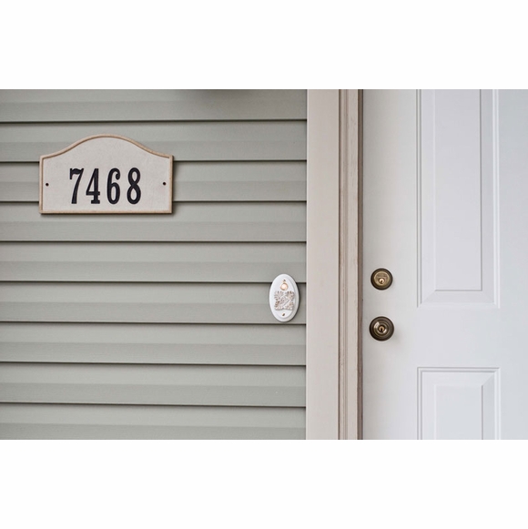 Arch Address Plaque Made From Stone and Resin