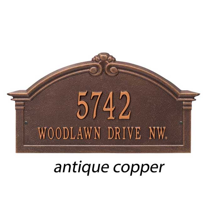 Arch Address Plaque Wall Mount - Bronze with Gold, Black with Gold ...
