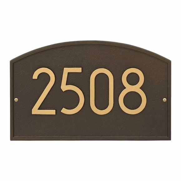 Arch Address Plaque with Modern Font - Contemporary House Number Sign